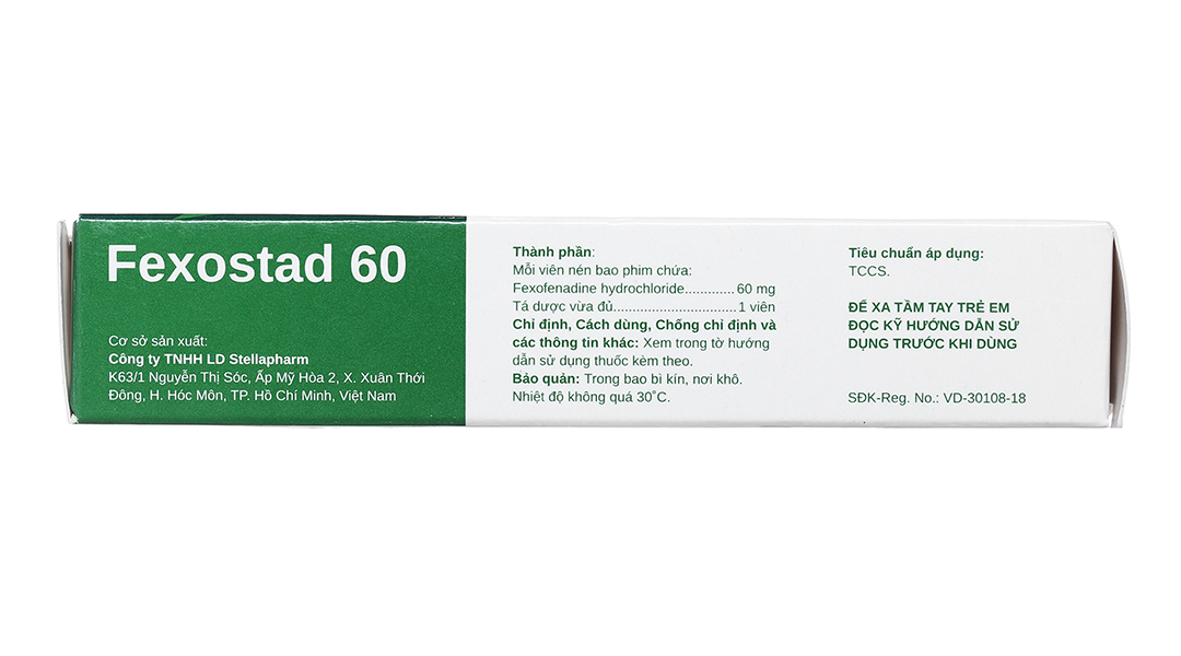 Fexostad 60 trị triệu chứng viêm mũi dị ứng, mày đay (1 vỉ x 10 viên ...