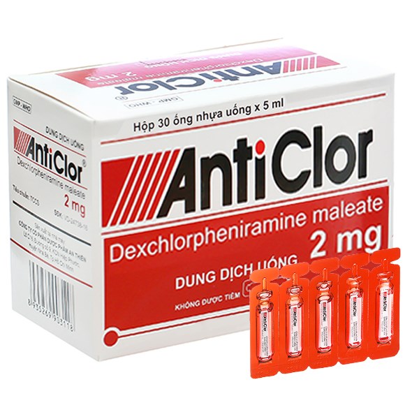 Thuốc Anticlor 2mg điều trị viêm mũi dị ứng, mày đay (30 ống x 5ml ...