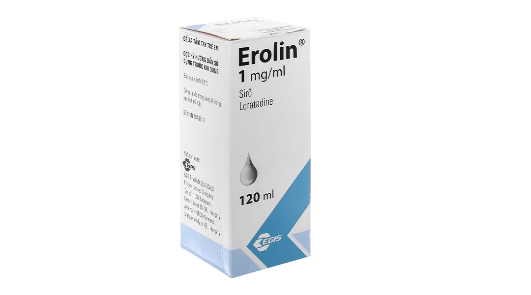 Siro Erolin 1mg/ml trị viêm mũi dị ứng, mày đay chai 120ml - 02/2023 ...