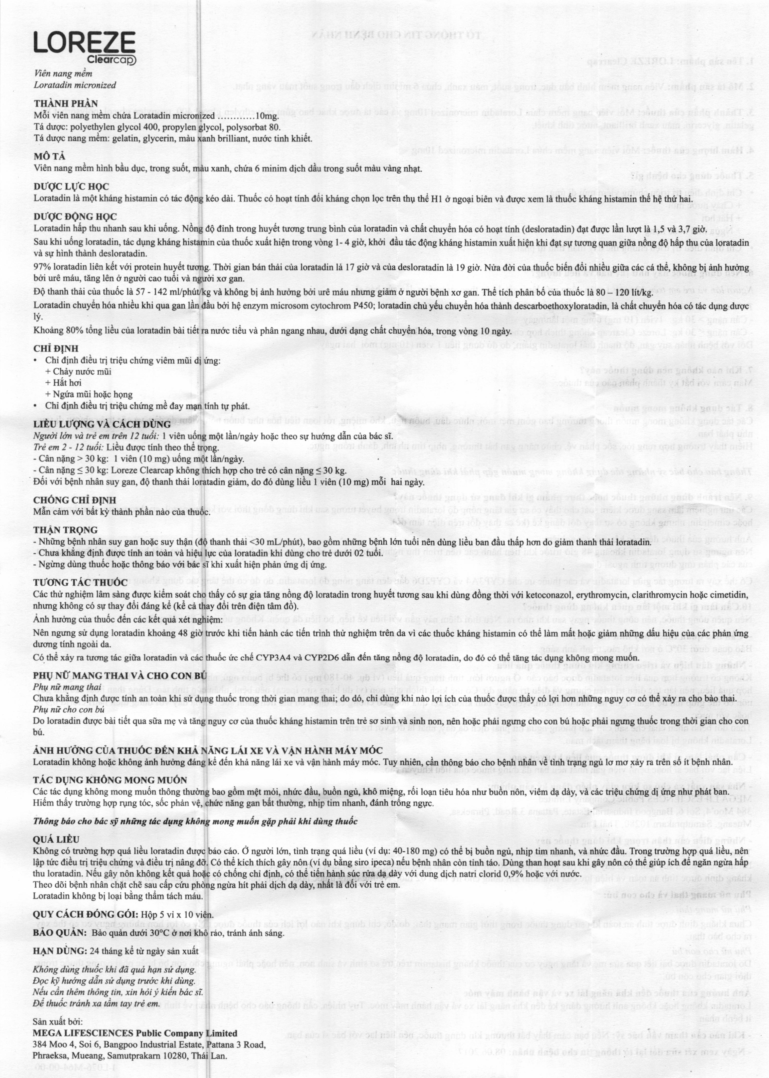 Thuốc chống dị ứng Loreze 10mg hộp 50 viên - Nhà thuốc An Khang
