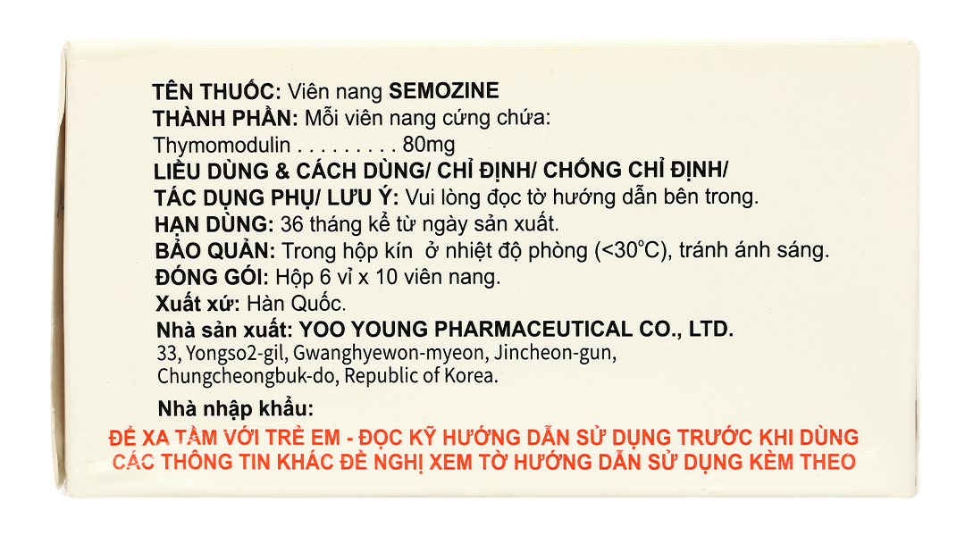 Semozine 80mg giúp tăng cường hệ miễn dịch - Nhà thuốc An Khang