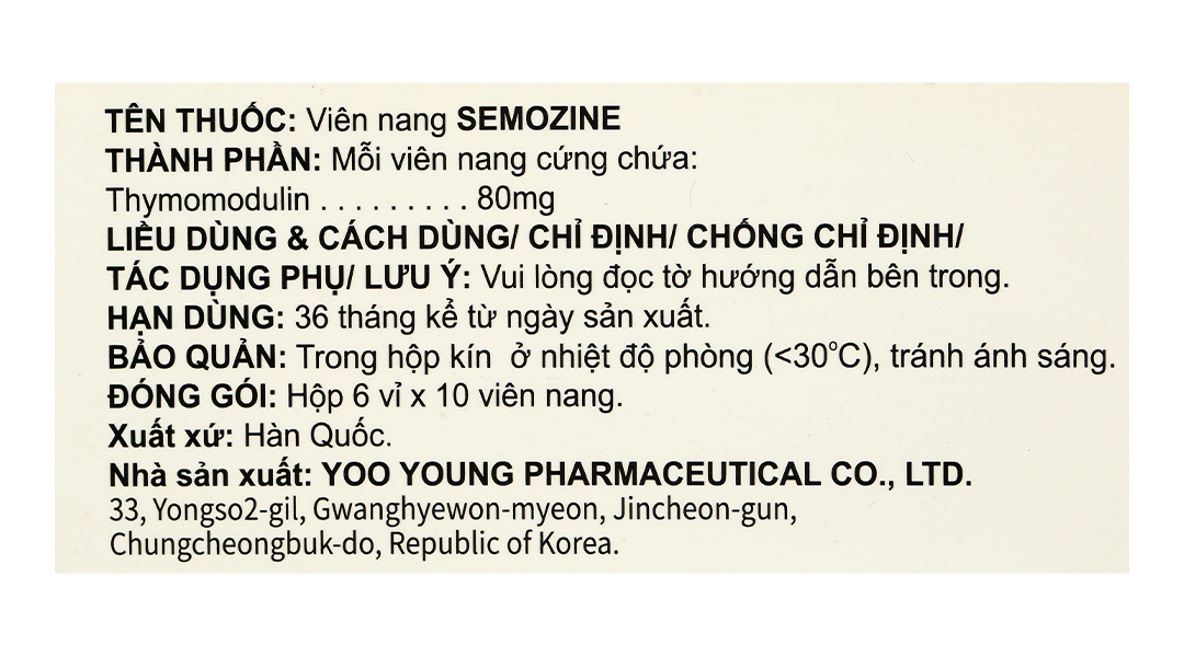 Semozine 80mg giúp tăng cường hệ miễn dịch - Nhà thuốc An Khang