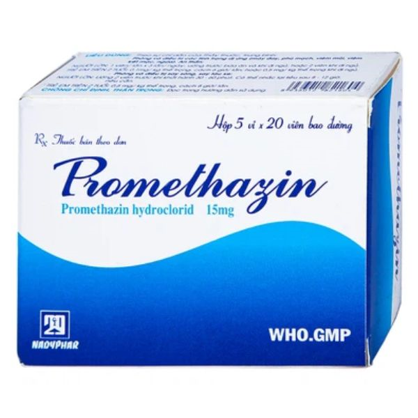 Promethazin Nadyphar 15mg trị dị ứng, mề đay, chống nôn (5 vỉ x 20 viên ...