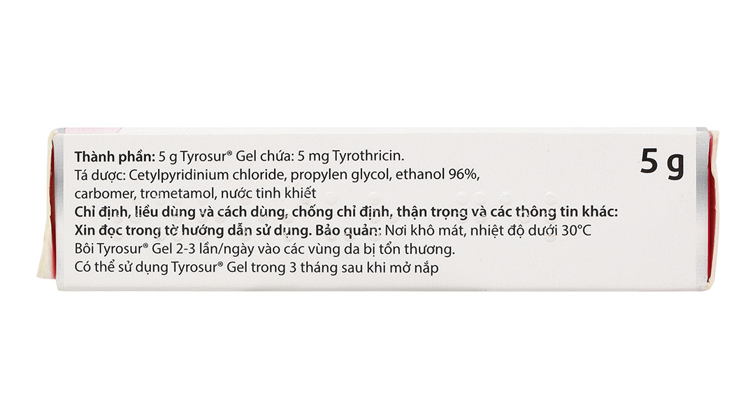 Tyrosur Gel phòng, trị nhiễm khuẩn do các vết thương nhỏ ở bề mặt da ...