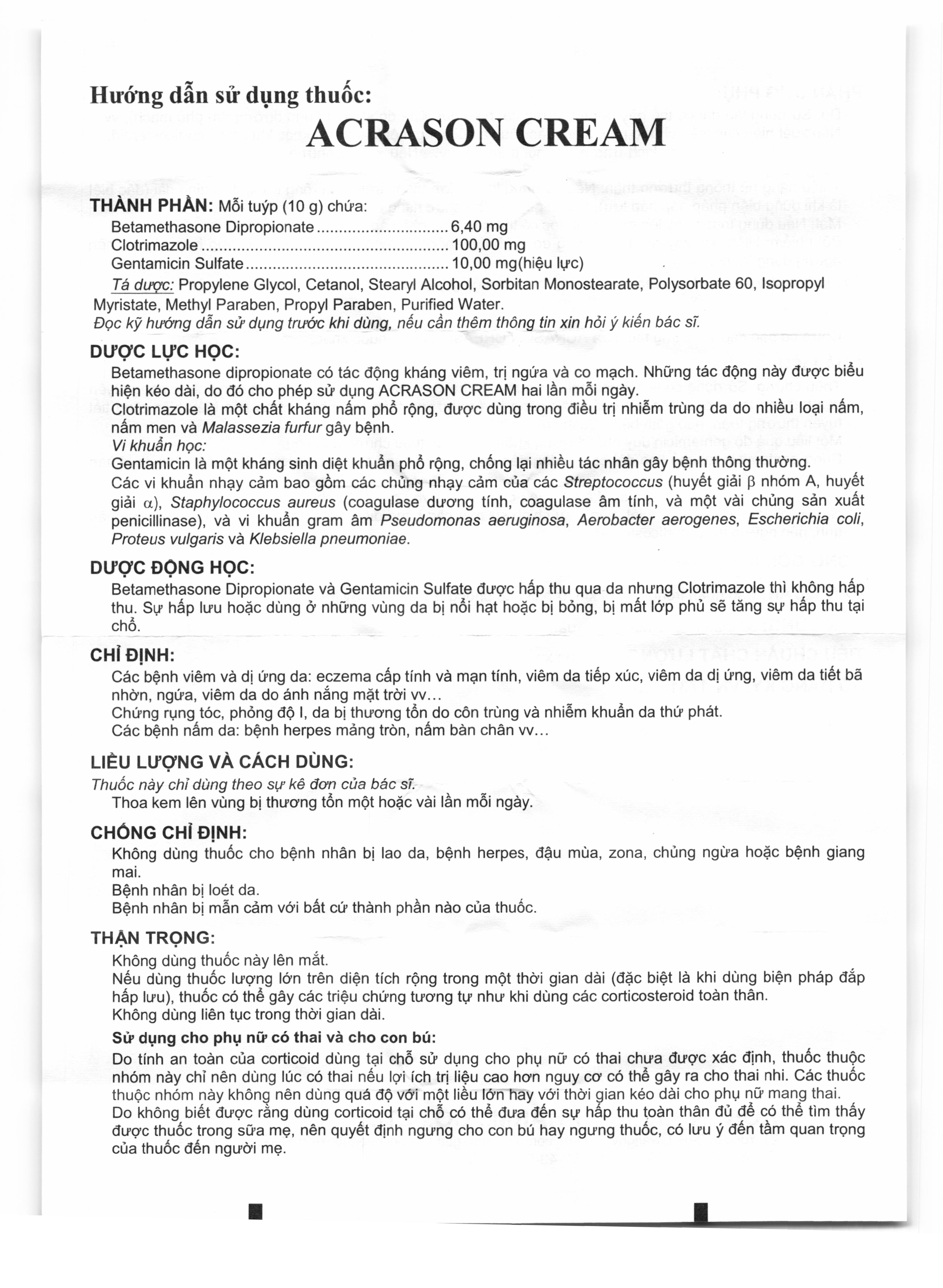 Kem bôi trị viêm da Acrason tuýp 10g-Nhà thuốc An Khang