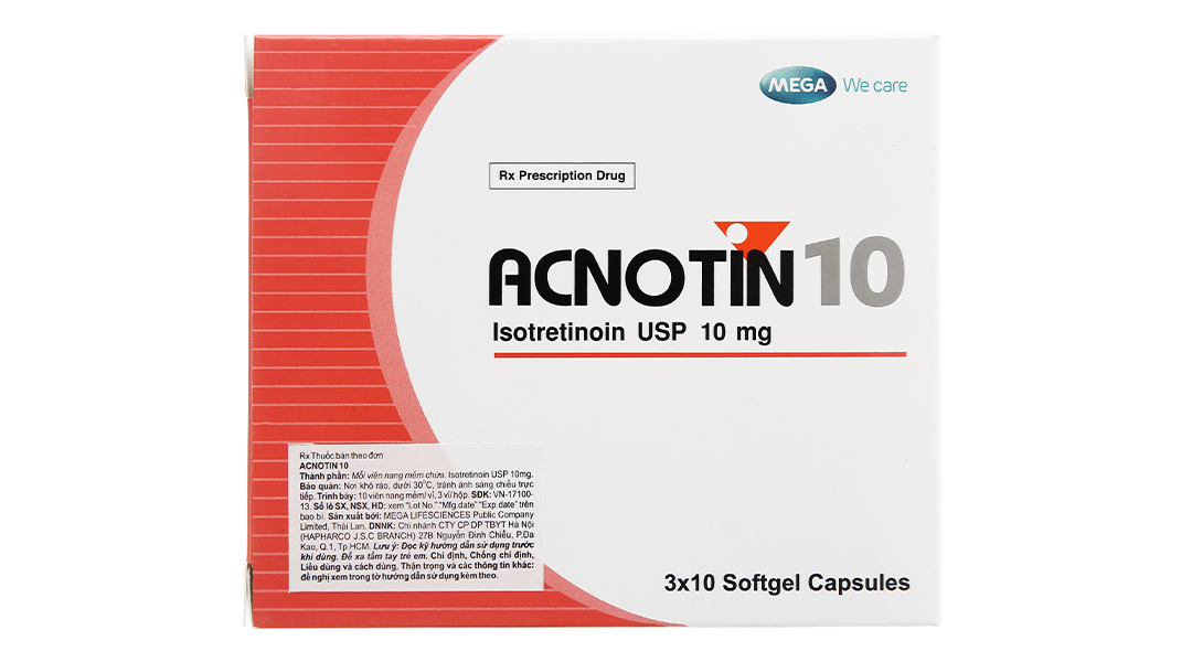 Acnotin 10 trị mụn trứng cá nặng (3 vỉ x 10 viên) - 08/2024 ...
