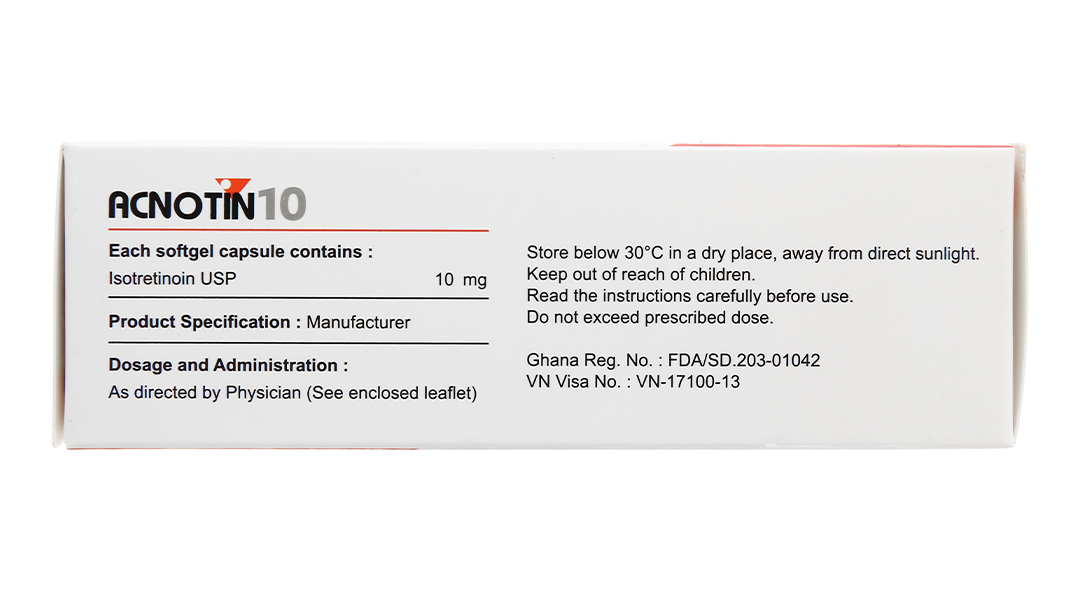 Acnotin 10 trị mụn trứng cá nặng (3 vỉ x 10 viên) - 08/2024 ...