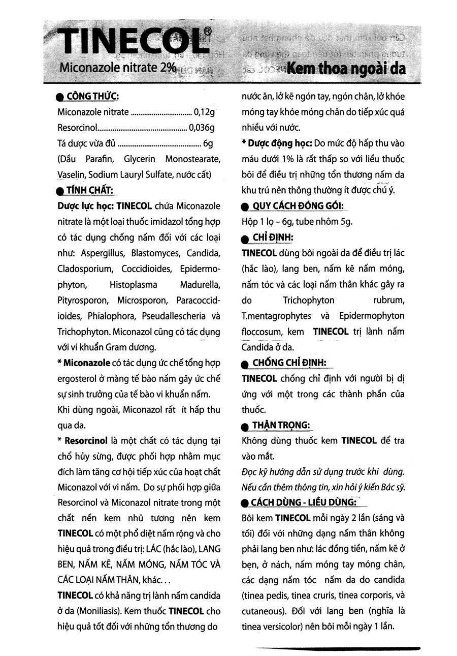 Kem bôi trị nấm da Tinecol chai 6g-Nhà thuốc An Khang