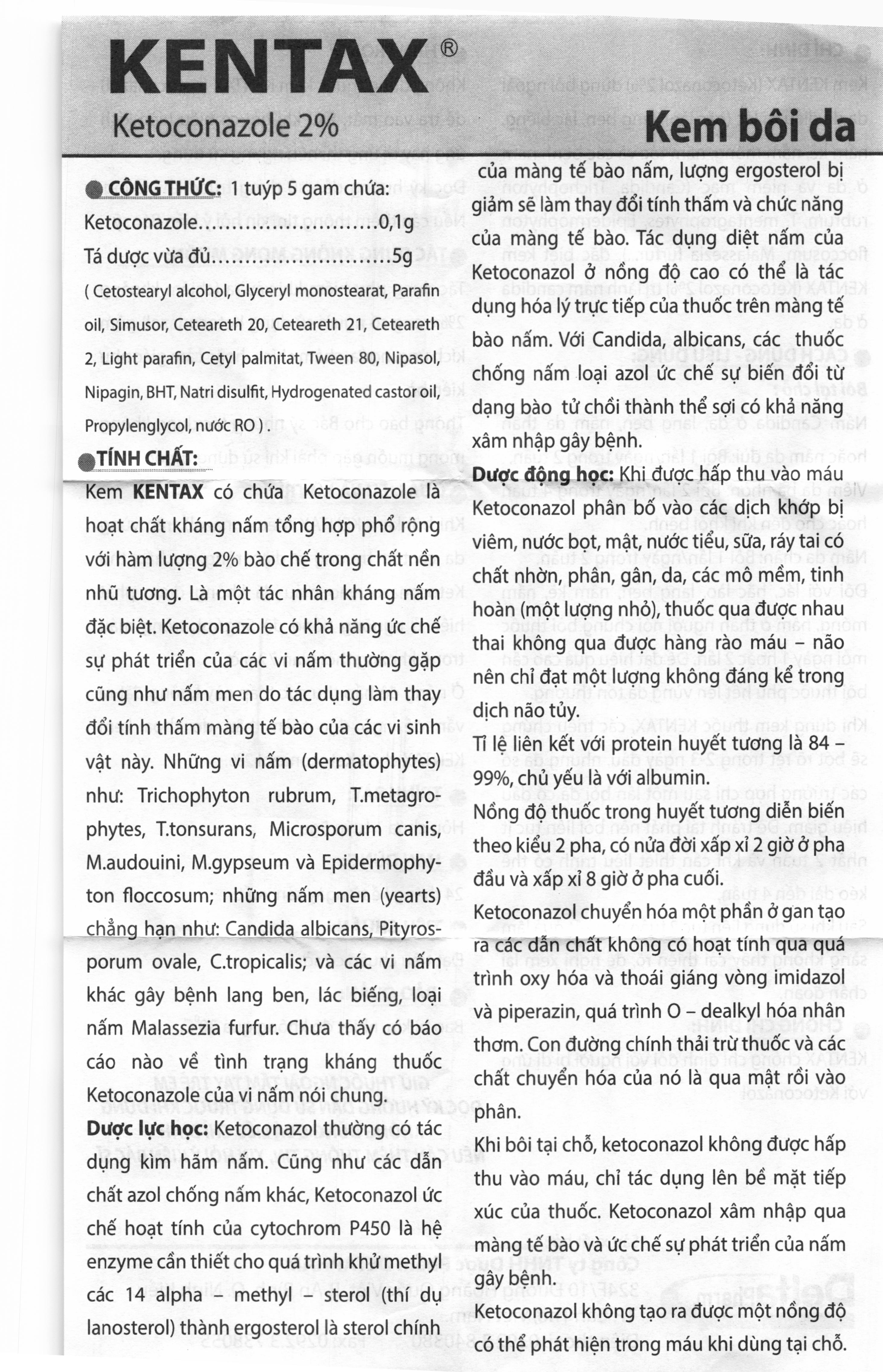 Kem bôi trị nấm da Kentax 2% tuýp 5g-Nhà thuốc An Khang
