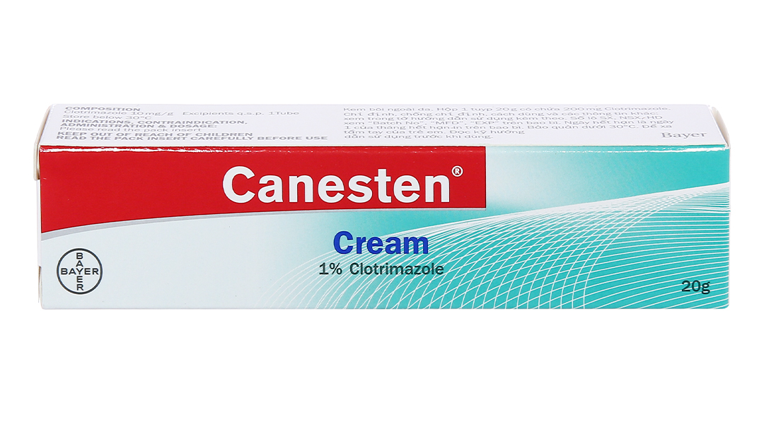 Kem bôi Canesten Cream 1% trị nấm da tuýp 20g 03/2023 - Nhathuocankhang.com