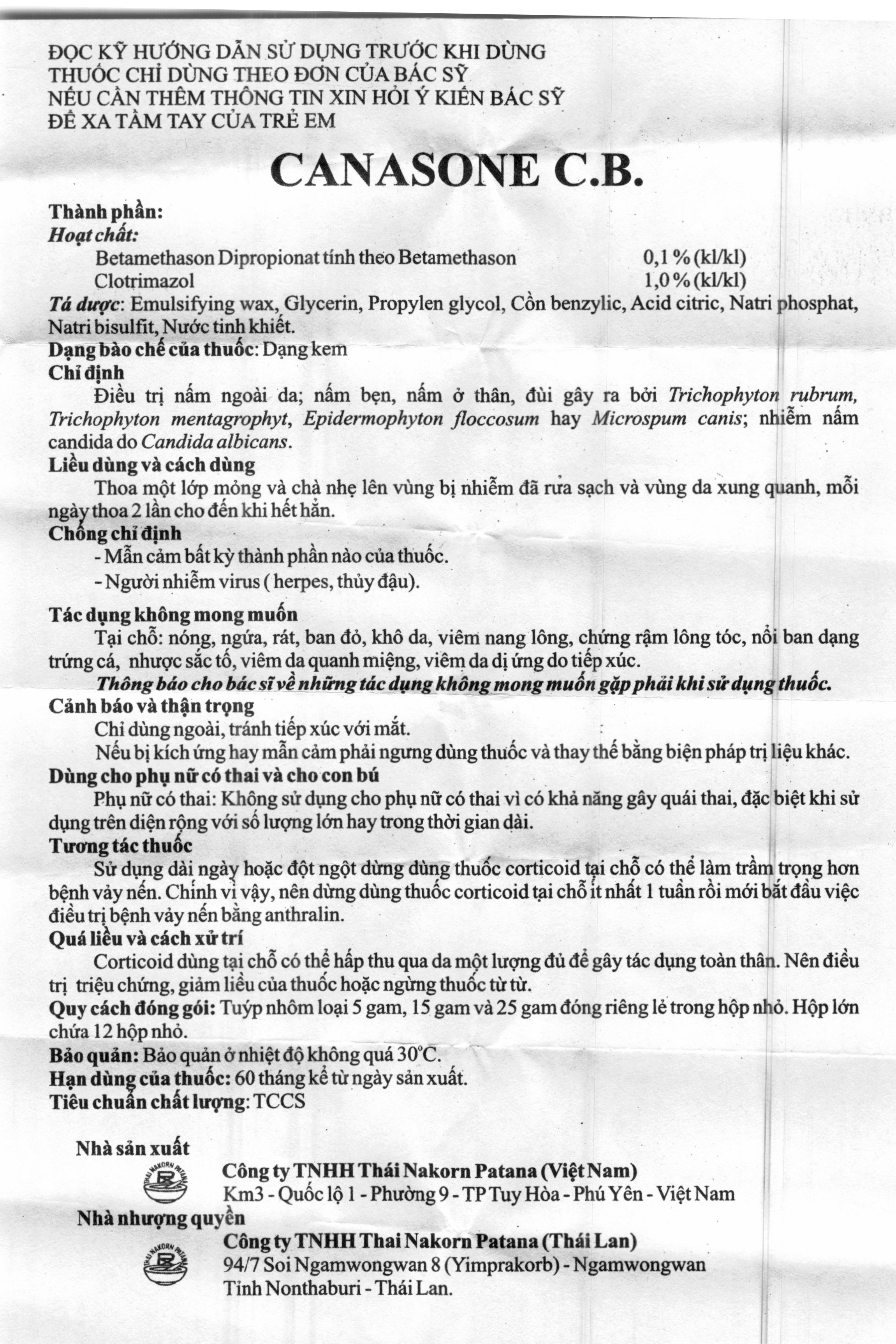 Thuốc bôi trị nấm Canasone tuýp 5g-Nhà thuốc An Khang