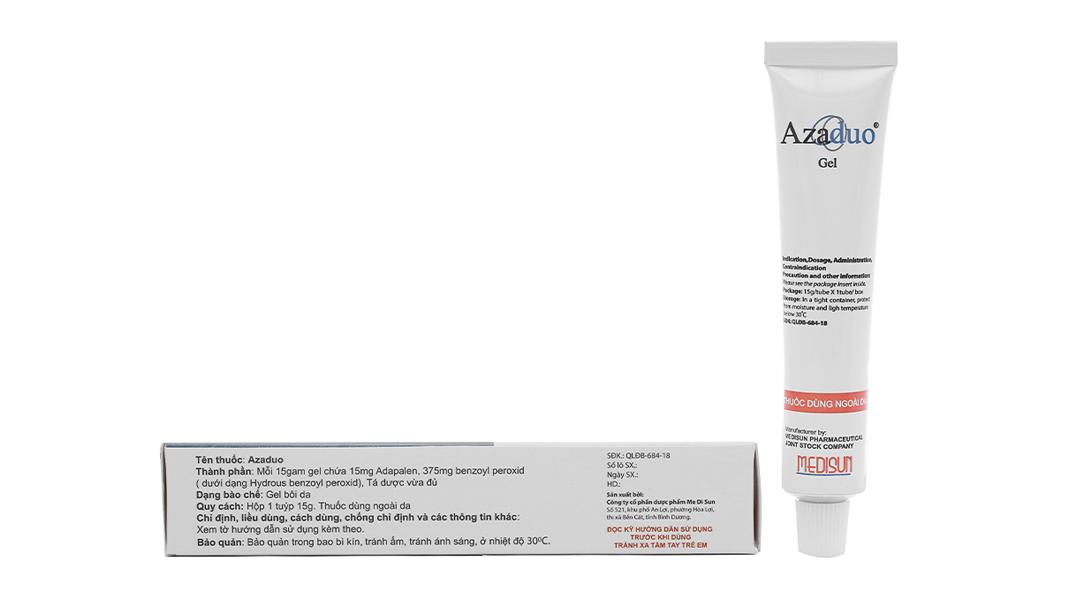 Azaduo Gel trị mụn trứng cá nhẹ đến vừa tuýp 15g - 08/2024 ...