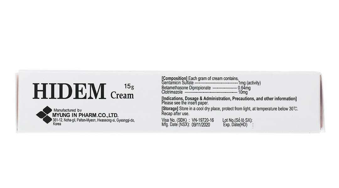 Thuốc bôi ngoài da Hidem cream tuýp 15g - Nhà thuốc An Khang