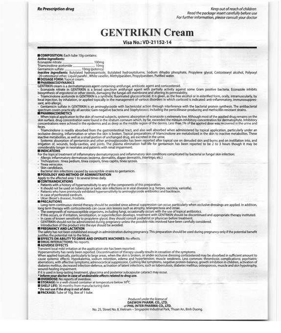 Kem bôi trị nấm da Gentrikin tuýp 10g-Nhà thuốc An Khang