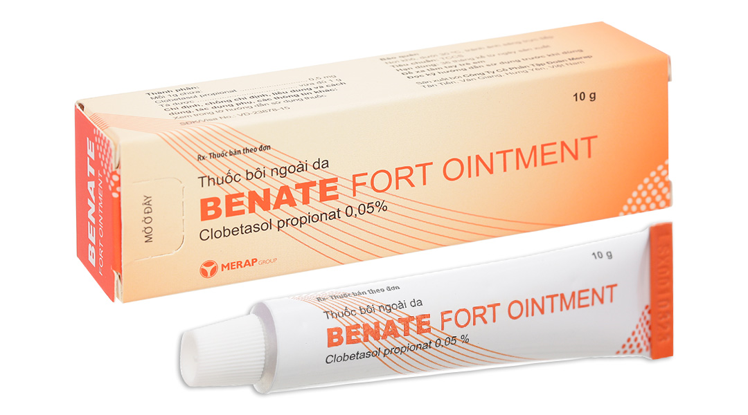 Thuốc mỡ bôi da Benate Fort Ointment 0,05% giảm viêm và ngứa da tuýp ...