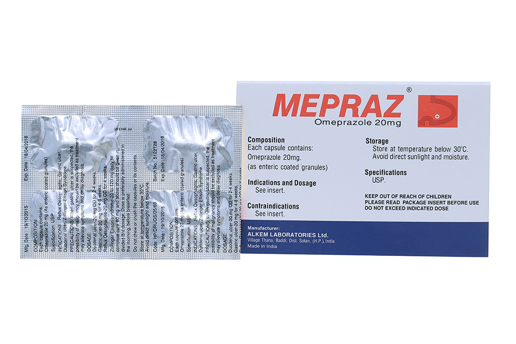 Thuốc tiêu hóa Mepraz 20mg công dụng và cách dùng