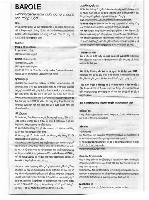 Thuốc Barole 20mg hộp 100 viên-Nhà thuốc An Khang
