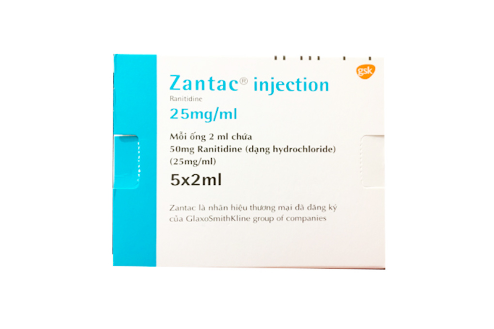 Dung dịch tiêm Zantac Injection 25mg/ml trị trào ngược dạ dày (5 ống x ...