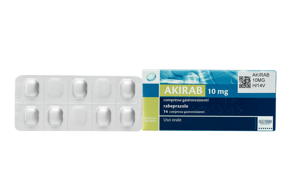 Akirab 10mg trị loét dạ dày, tá tràng (2 vỉ x 7 viên) - 08/2024 ...