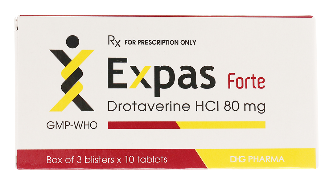 Expas Forte 80mg giảm cơn đau quặn mật, thận do co thắt cơ trơn (3 vỉ x ...