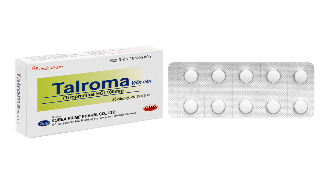 Talroma Tablet 100mg giảm đau do co thắt tiêu hóa (3 vỉ x 10 viên) - 08 ...