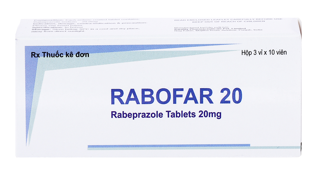 Rabofar 20 trị trào ngược dạ dày, thực quản (3 vỉ x 10 viên) - 08/2024 ...