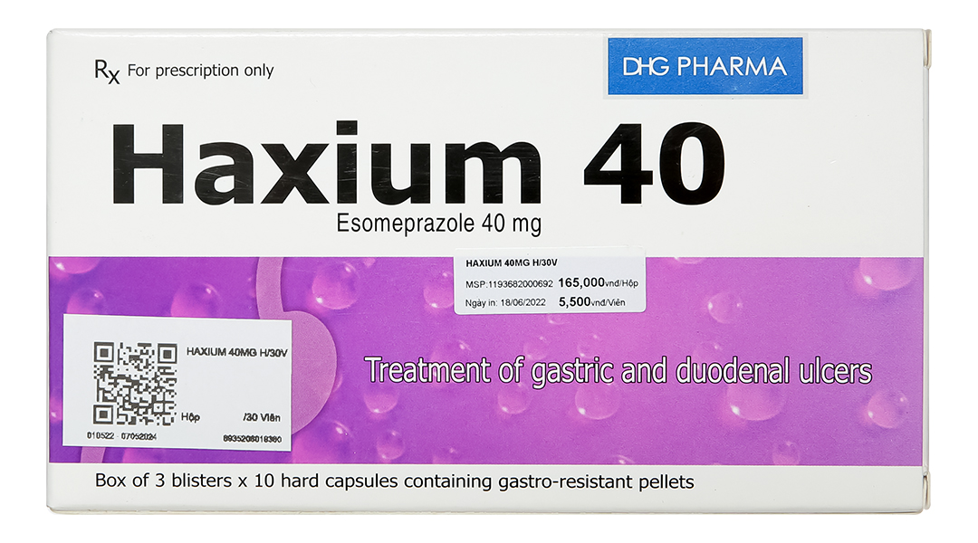 Haxium 40 trị trào ngược dạ dày, thực quản (3 vỉ x 10 viên) - 08/2024 ...
