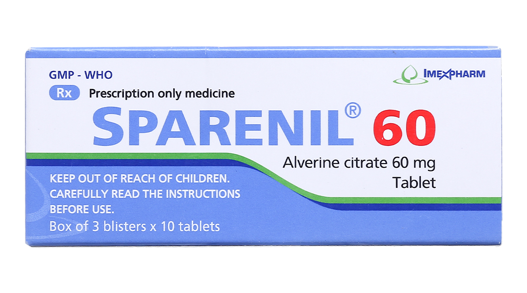 Sparenil 60 giảm đau do co thắt tiêu hóa (3 vỉ x 10 viên) - 08/2024 ...
