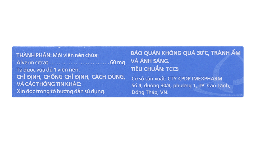 Sparenil 60 giảm đau do co thắt tiêu hóa (3 vỉ x 10 viên) - 08/2024 ...