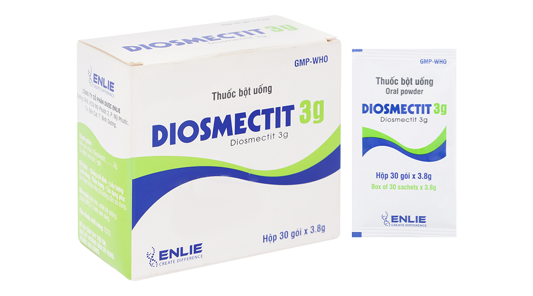 Thuốc bột Diosmectit 3g trị đau của viêm dạ dày - ruột (30 gói x 3g ...