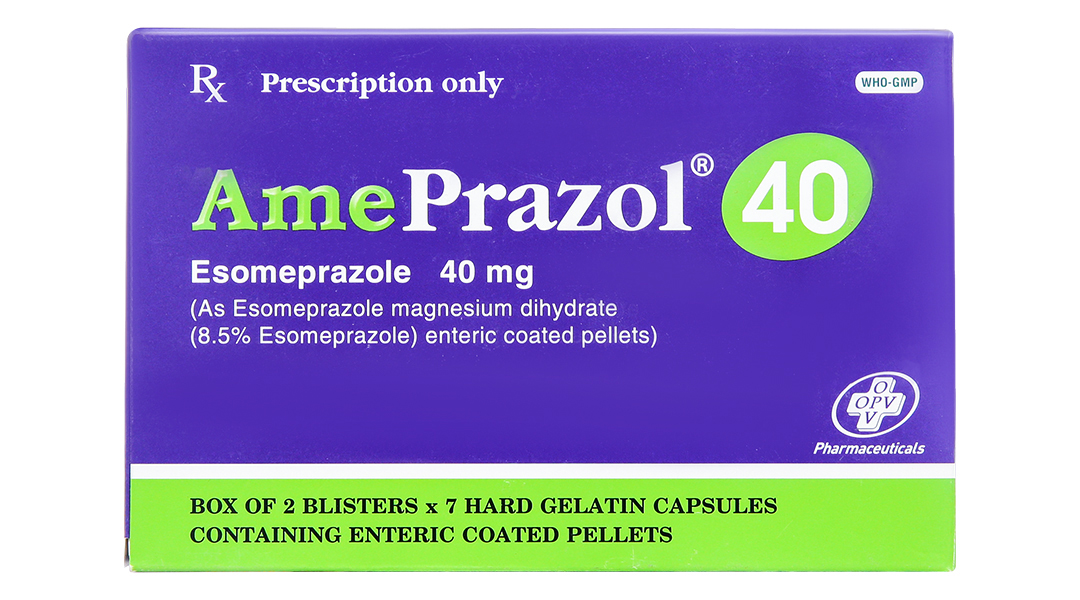 AmePrazol 40 trị viêm xước dạ dày, trào ngược dạ dày thực quản (2 vỉ x ...