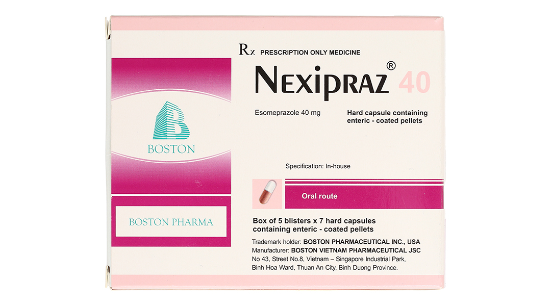 Nexipraz 40 trị trào ngược dạ dày, thực quản (5 vỉ x 7 viên) - 08/2024 ...