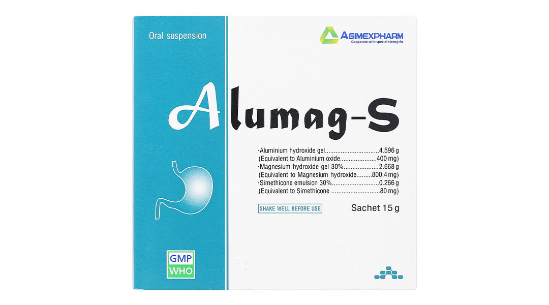 Hỗn dịch uống Alumag-S 15g điều trị viêm loét dạ dày tá tràng (20 gói x 15g) - 08/2024 ...