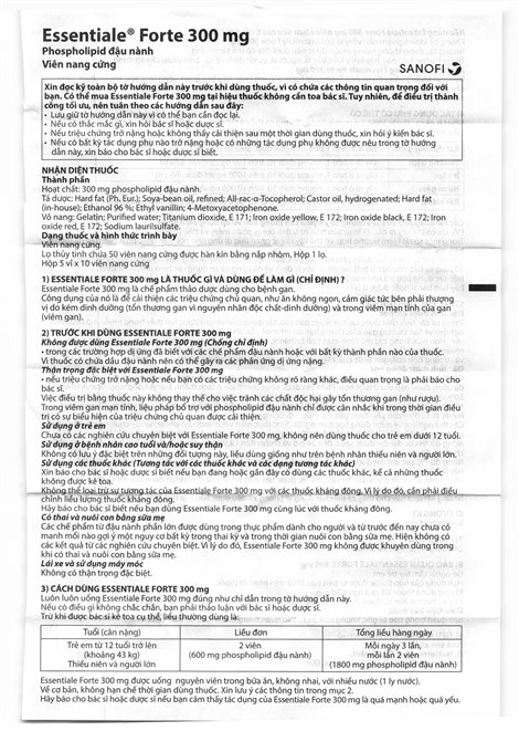 Thuốc Essentiale Forte 300mg hộp 50 viên-Nhà thuốc An Khang