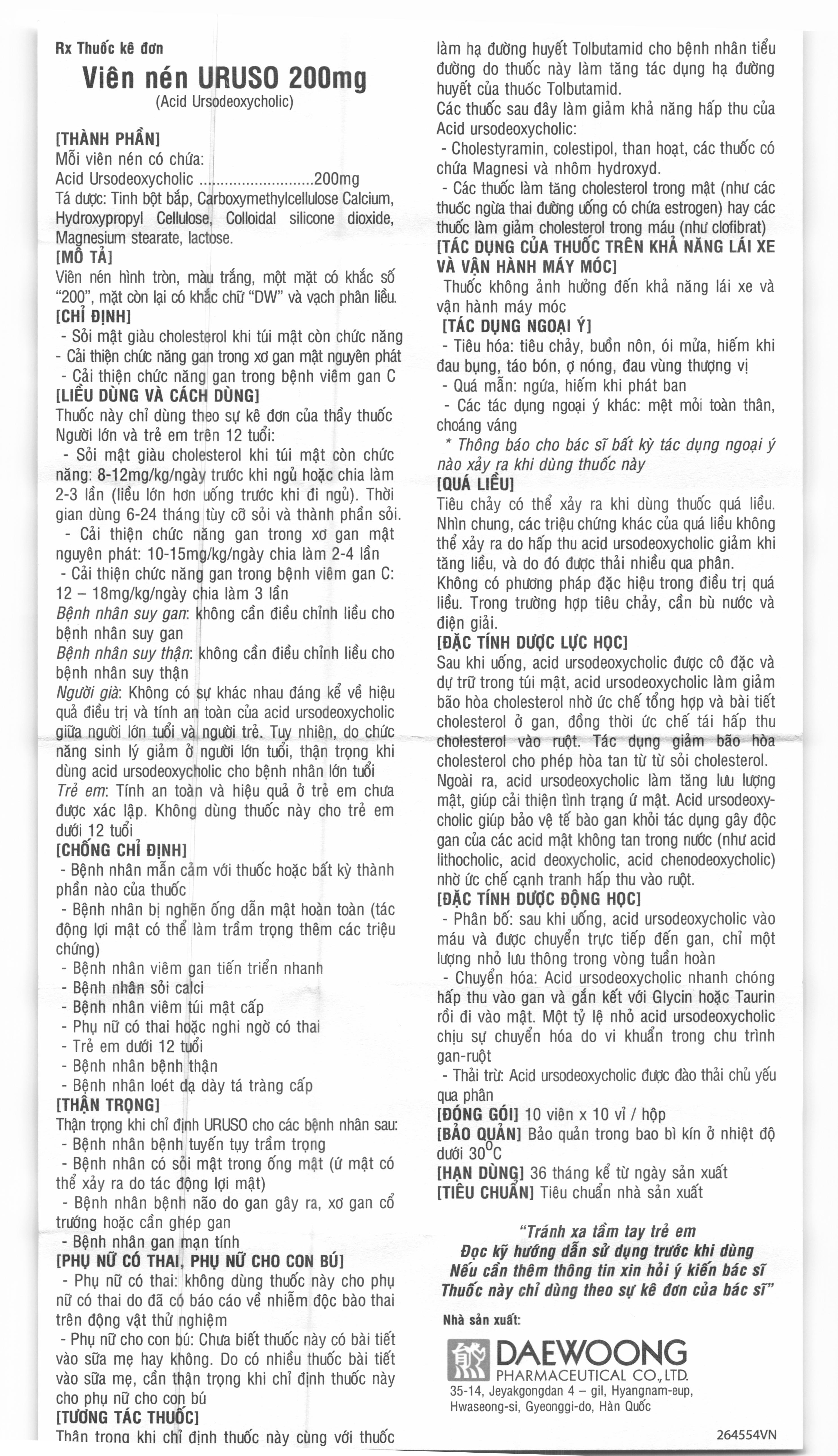 Thuốc Urso 200mg hộp 100 viên-Nhà thuốc An Khang