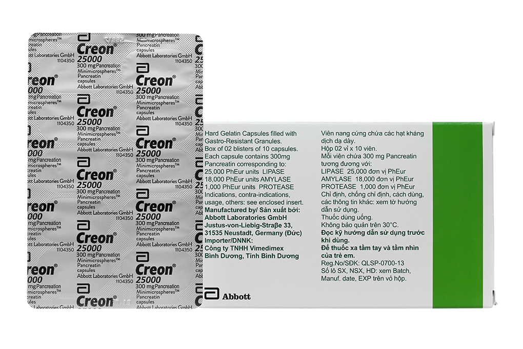 Creon 25000 bổ sung men tụy (2 vỉ x 10 viên) - 08/2024 ...