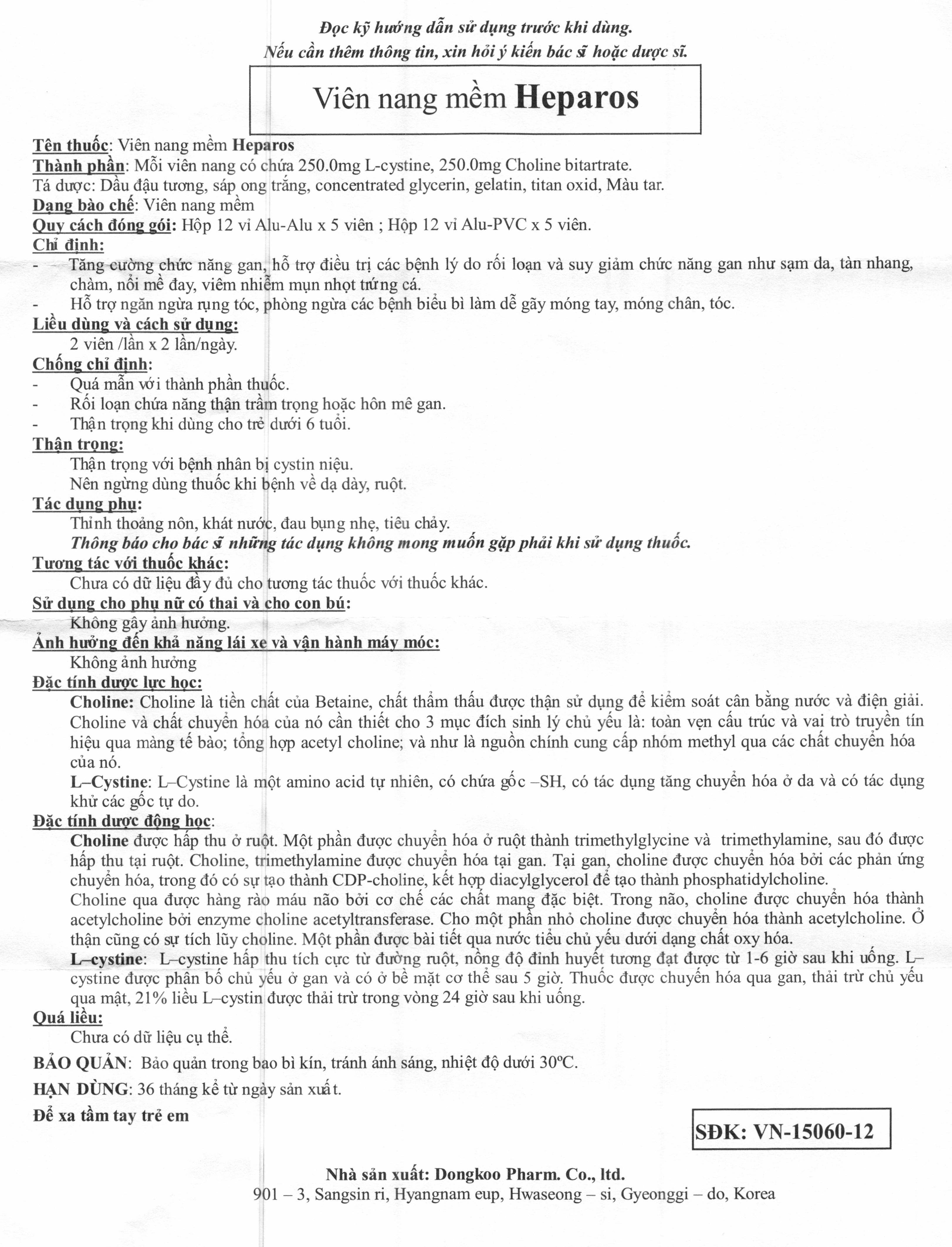 Thuốc Heparos 250mg hộp 60 viên-Nhà thuốc An Khang