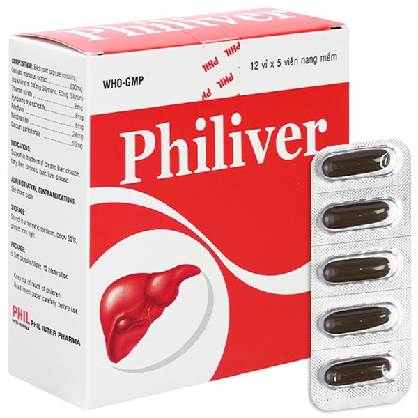 Thuốc Philiver hỗ trợ trị bệnh lý về gan (12 vỉ x 5 viên) - 11/2024 ...