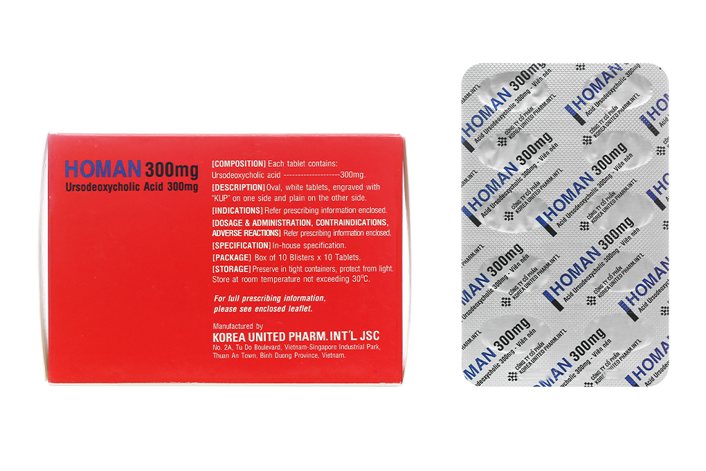 Homan 300mg trị sơ gan ứ mật nguyên phát (10 vỉ x 10 viên) - 06/2024 ...