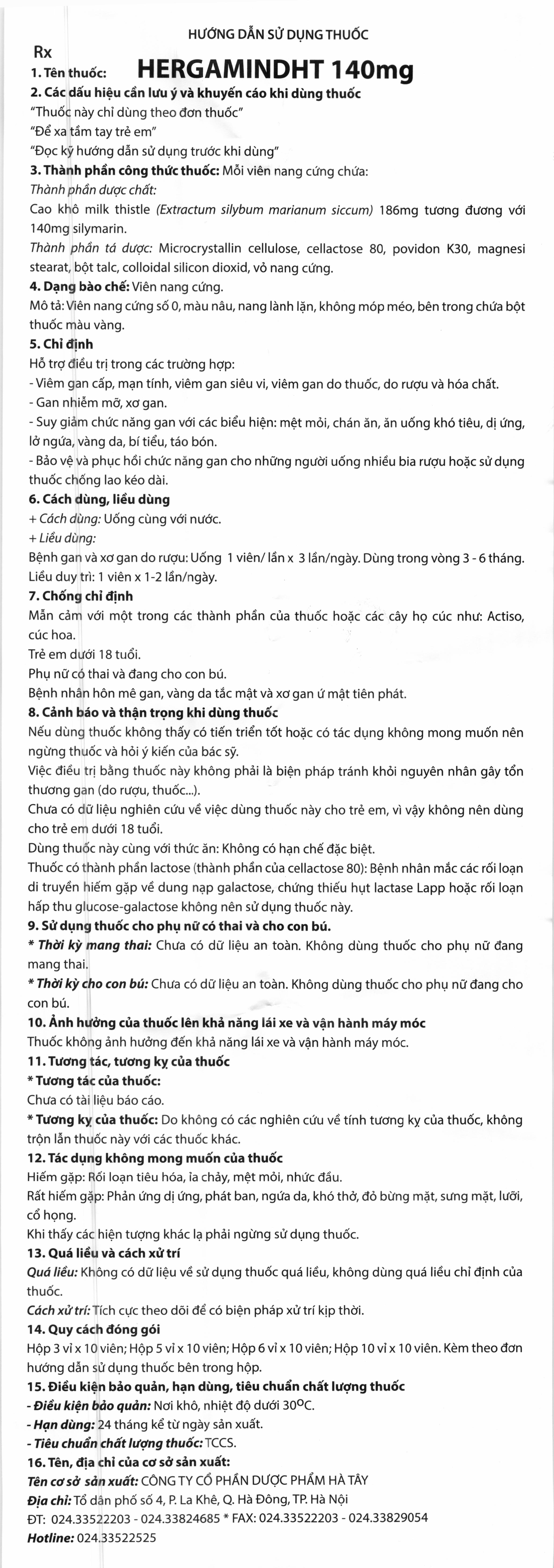 Thuốc Hergamin DHT 140mg hộp 60 viên - Nhà thuốc An Khang