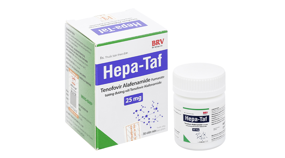 Hepa-Taf 25mg trị viêm gan siêu vi B mạn tính lọ 30 viên - 07/2024 ...