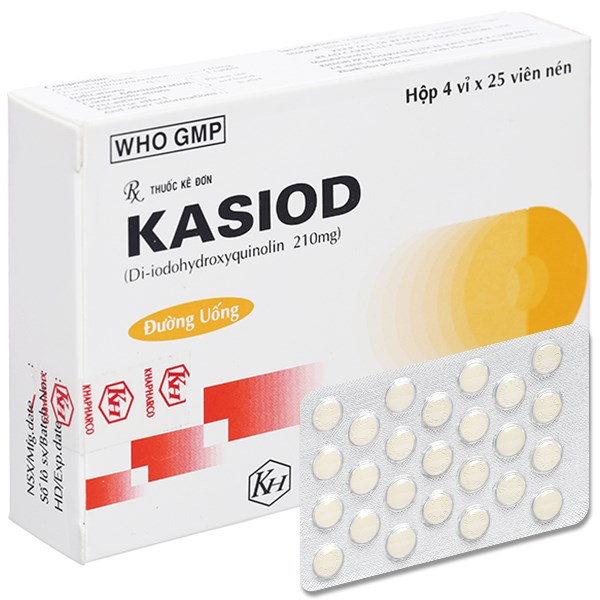 Kasiod 210mg trị lỵ amid đường ruột, tiêu chảy (4 vỉ x 25 viên) - 10/ ...