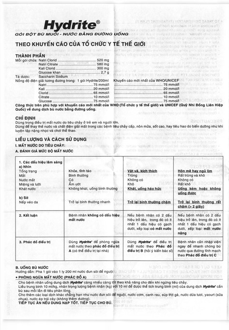 Gói bột bù nước và điện giải Hydrite hộp 30 gói-Nhà thuốc An Khang