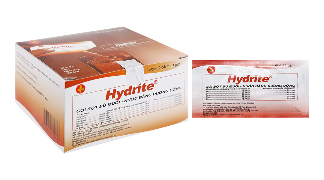 Bột pha dung dịch uống Hydrite bù nước và điện giải (30 gói x 4.1g ...