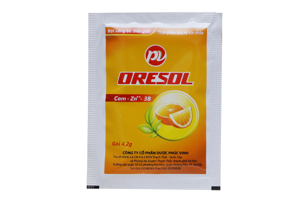 Bù nước và chất điện giải Oresol Phúc Vinh hộp 40 gói
