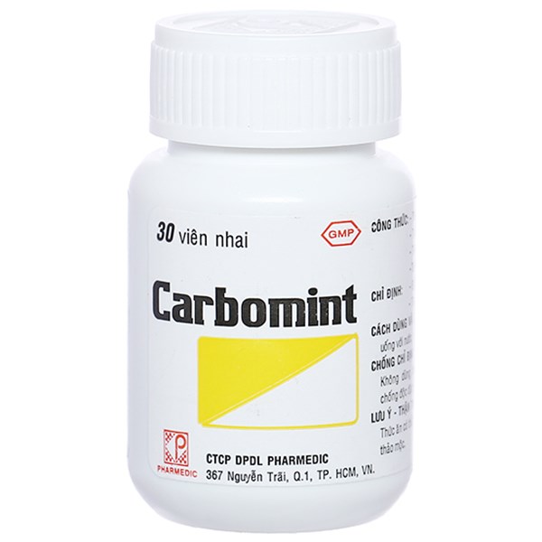 Viên nhai Carbomint trị đầy hơi, tiêu chảy lọ 30 viên - 01/2025 ...