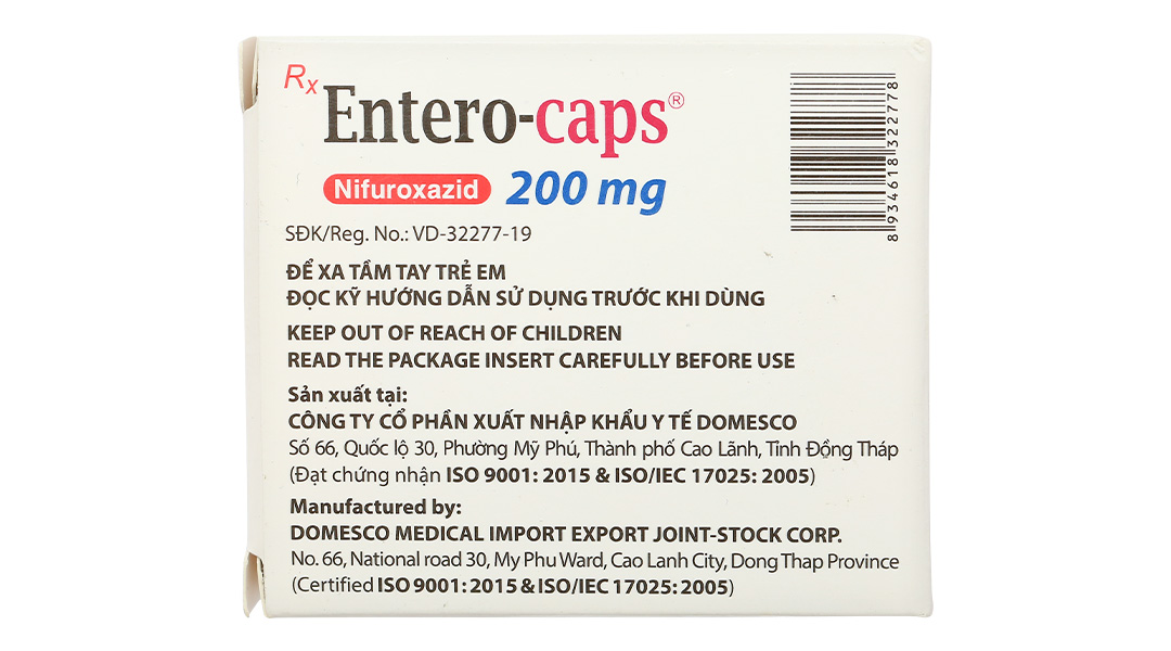 Entero-caps 200mg trị tiêu chảy cấp (3 vỉ x 10 viên) - 08/2024 ...