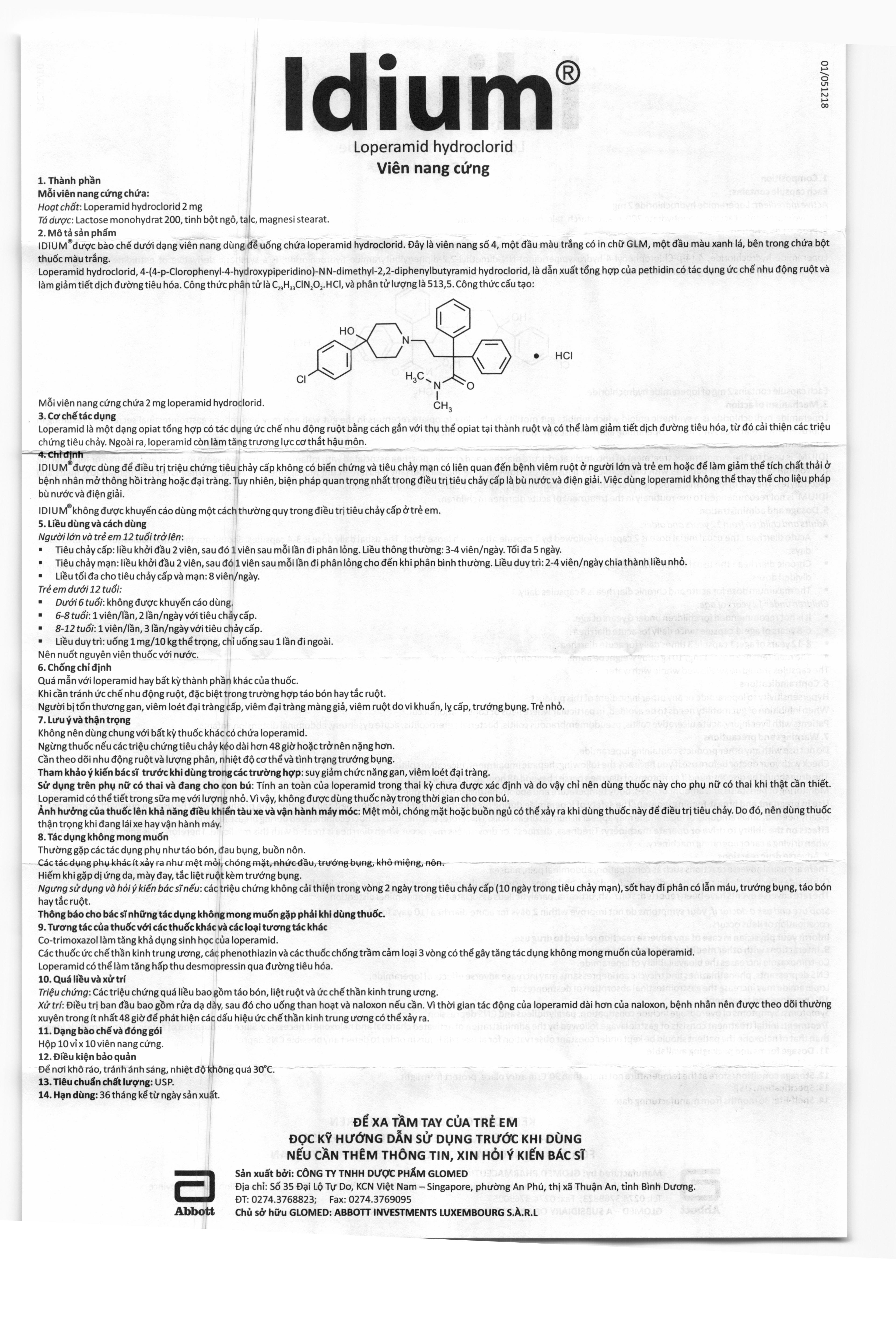 Thuốc Idium 2mg hộp 100 viên-Nhà thuốc An Khang