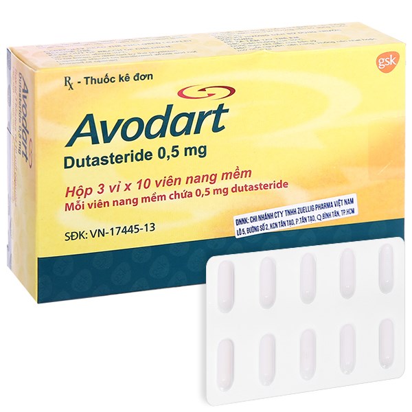 Avodart 0.5mg trị phì đại tuyến tiền liệt (3 vỉ x 10 viên) - 09/2024 ...