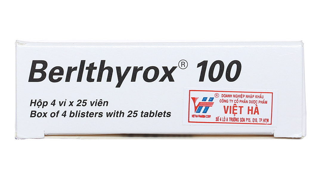 Berlthyrox 100 trị bệnh lý tuyến giáp (4 vỉ x 25 viên) - 08/2024 ...